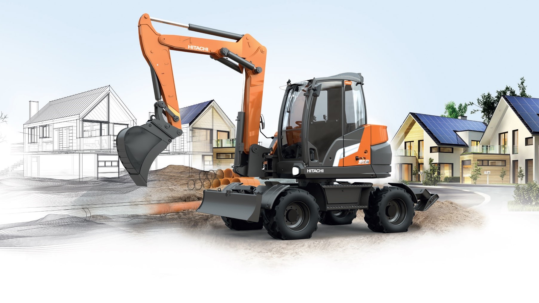 Hitachi, a Bauma 2022 arriva il midi gommato by Mecalac | e-construction