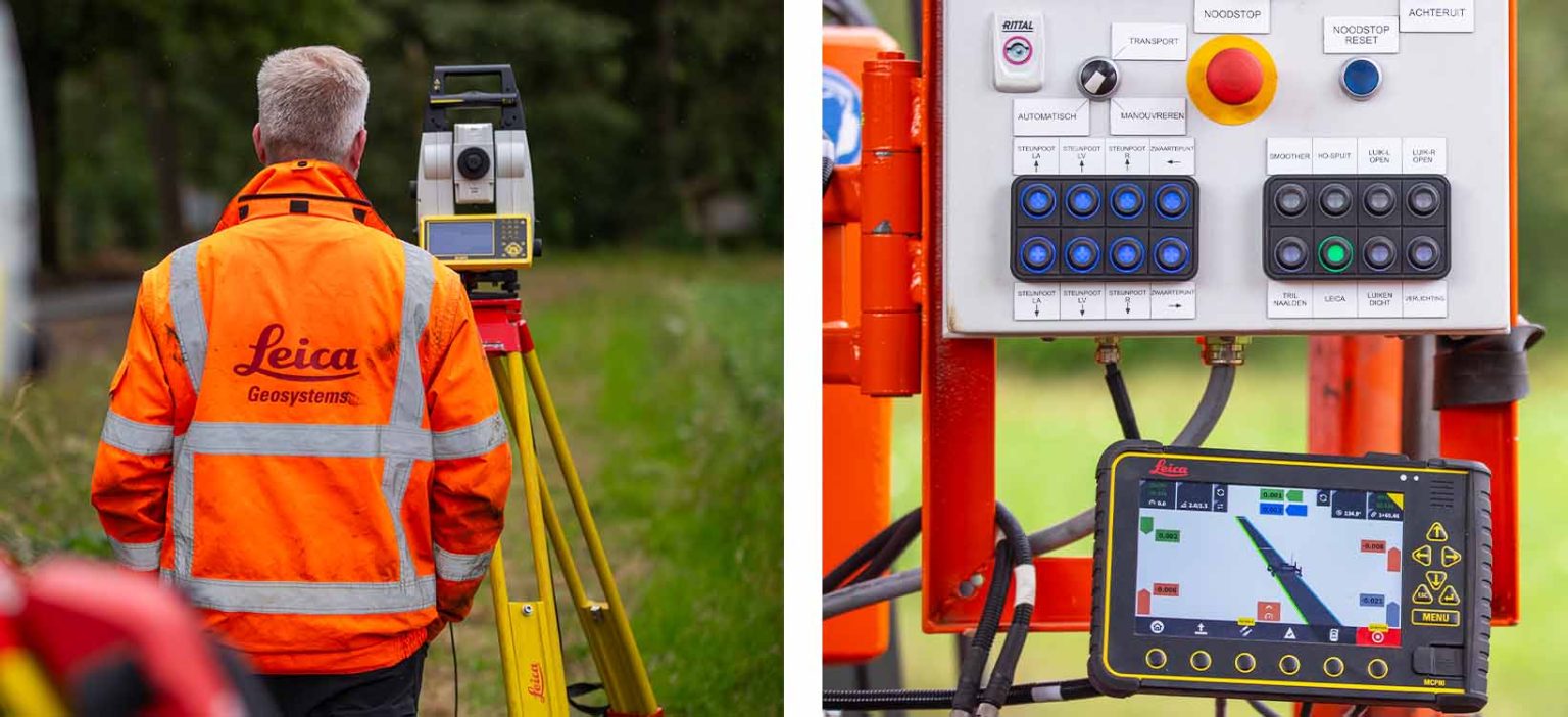 LEICA GEOSYSTEMS ha collaborato per la finitrice elettrica per cls