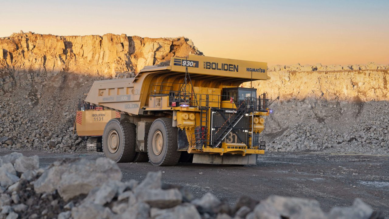 Komatsu Frontrunner è usato da Boliden nella miniera di rame Aitik