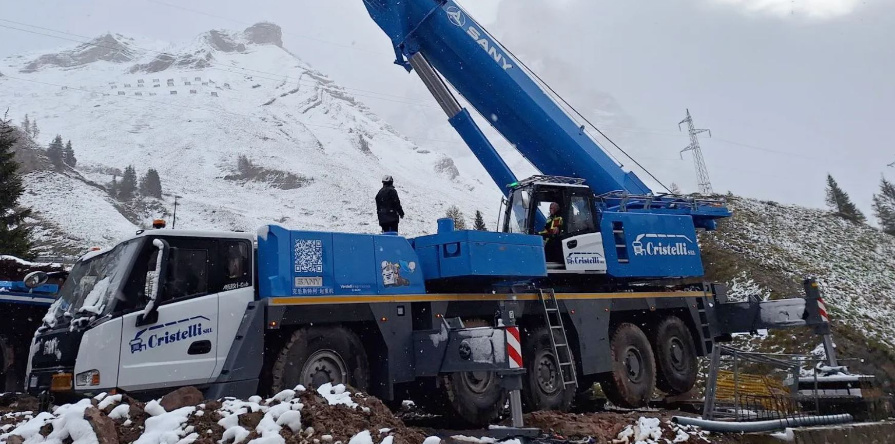 SANY. Una gru SAC2500E tra le vette del Trentino
