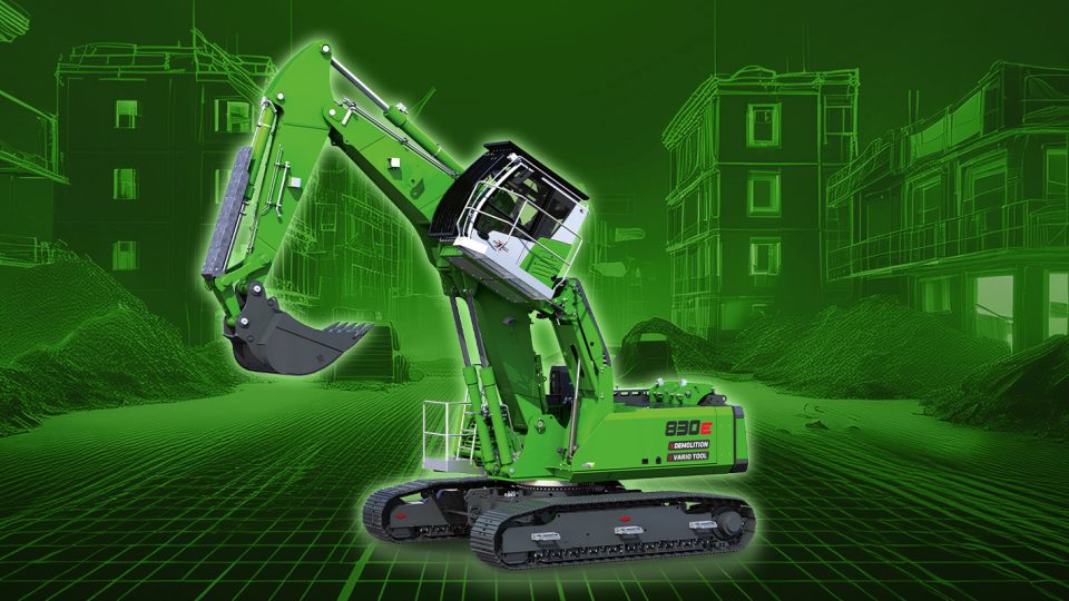 Sennebogen presenta a Bauma l'830E anche con braccio scavo